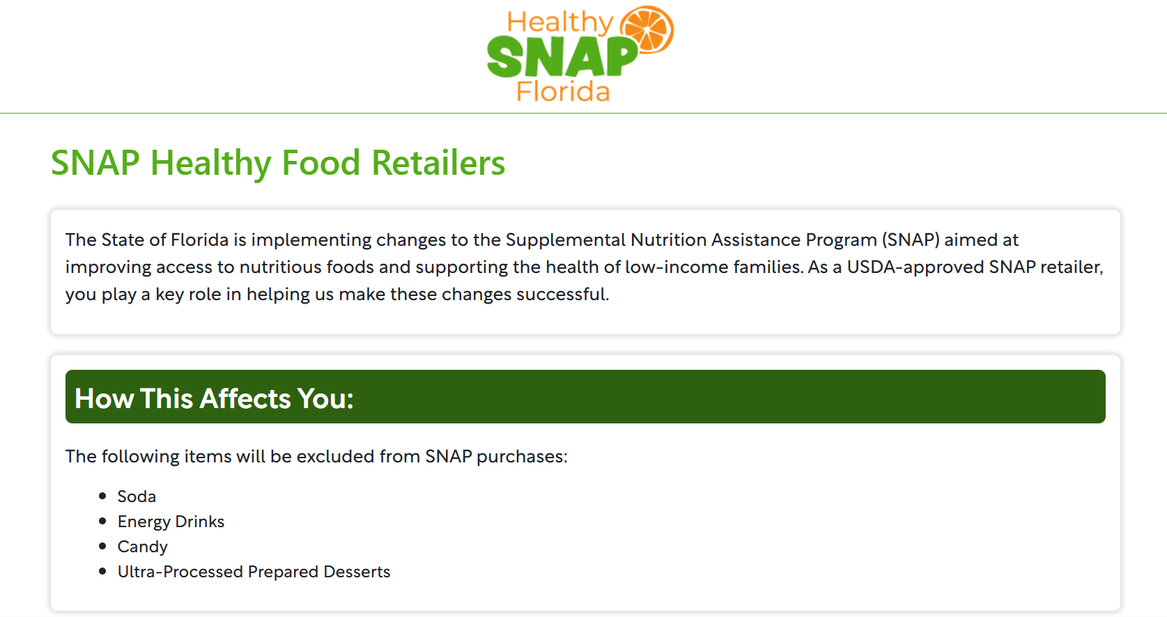 SNAP Healthy Food Retailers Information - Fresh Access Bucks
