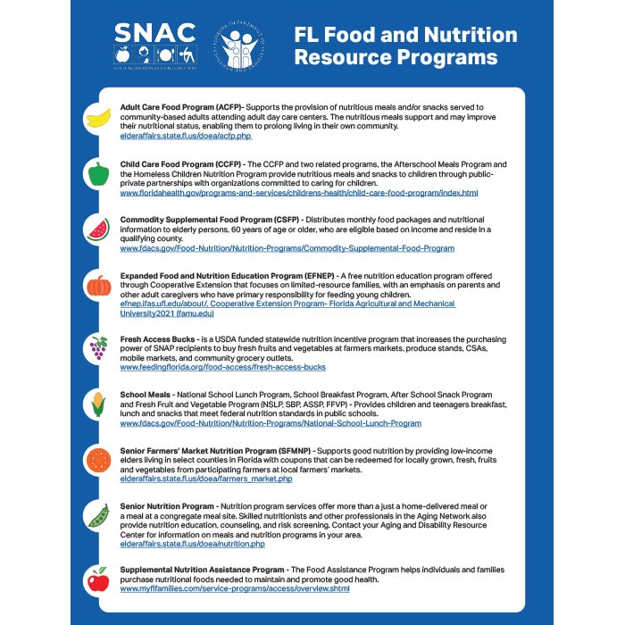 Florida Food and Nutrition Resource Programs - Fresh Access Bucks